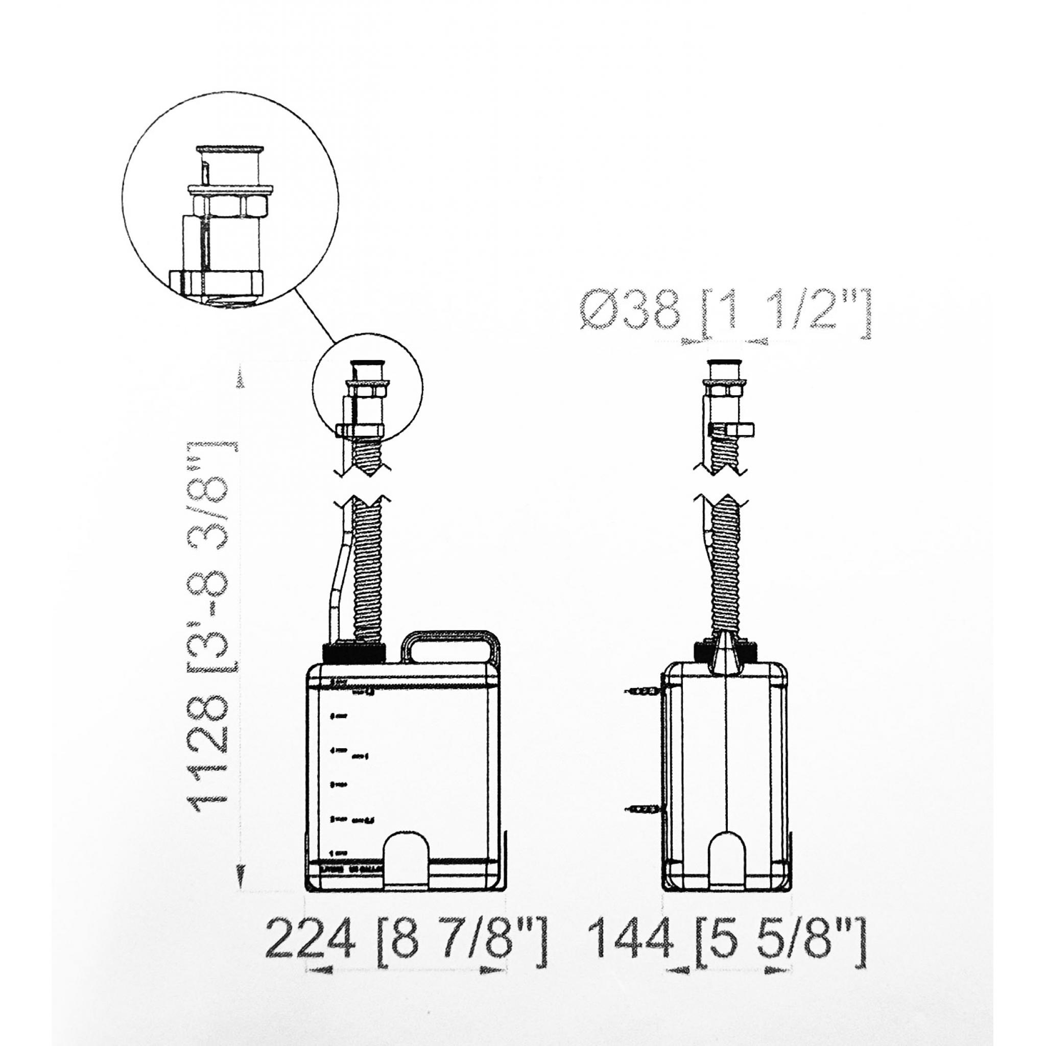 Multifeed system soap dispenser tank with bracket and LED refill light