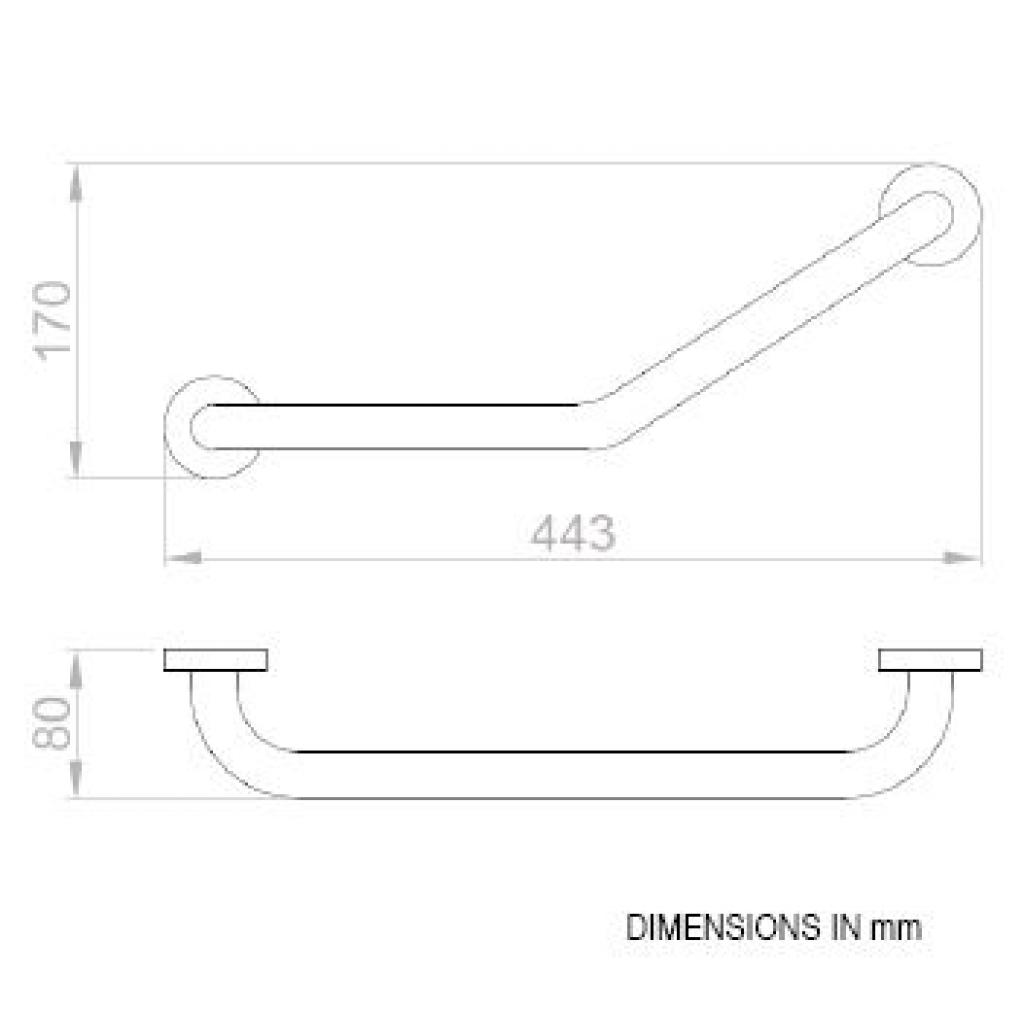 CLASSIC series angled grab rail & polished finish
