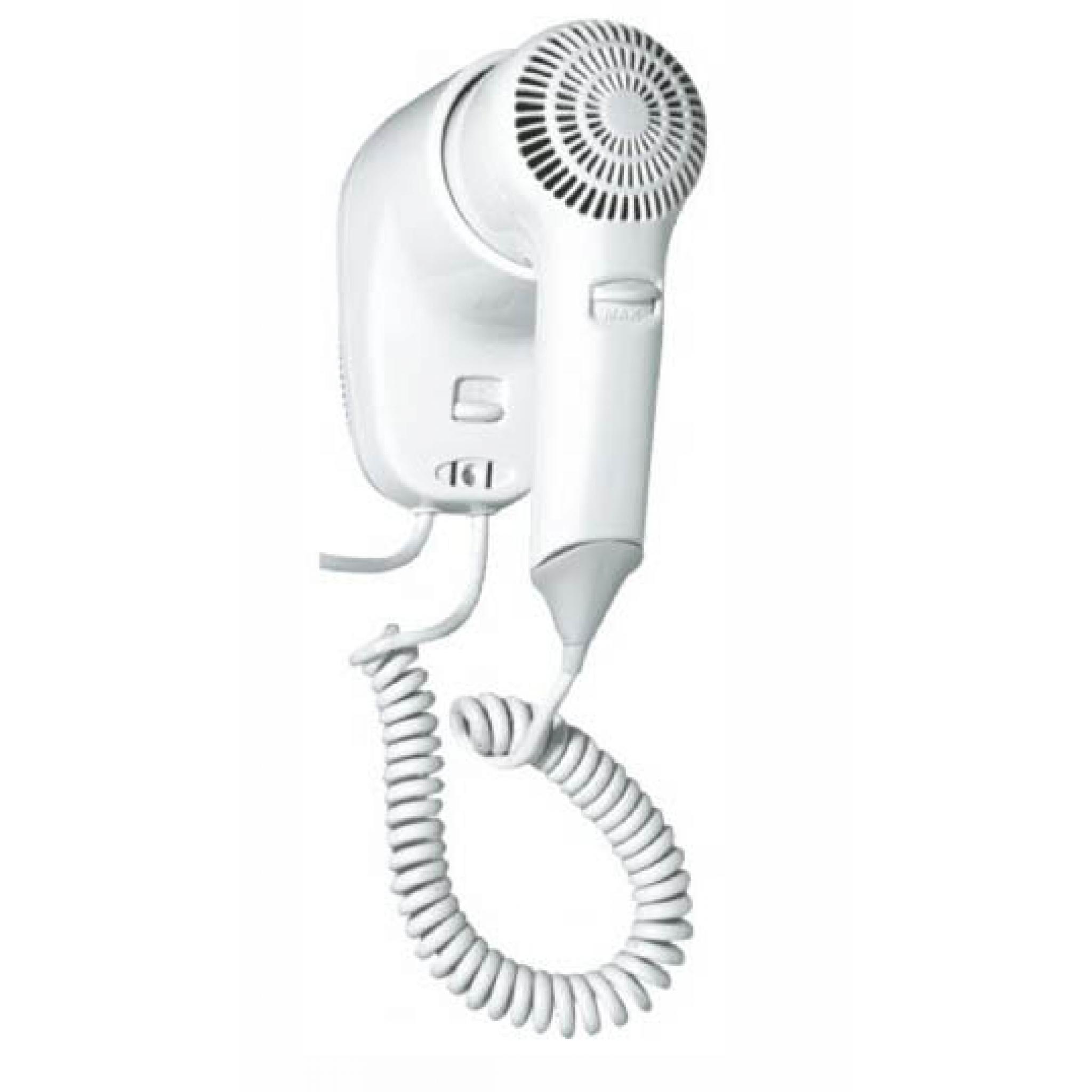 Hotel Line hair dryer 2 speed with wall support white