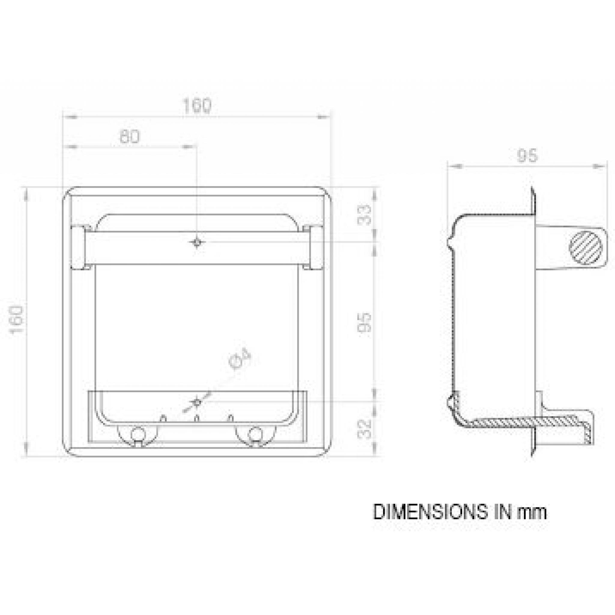 CLASSIC series recessed soap dish with handle & polished finish