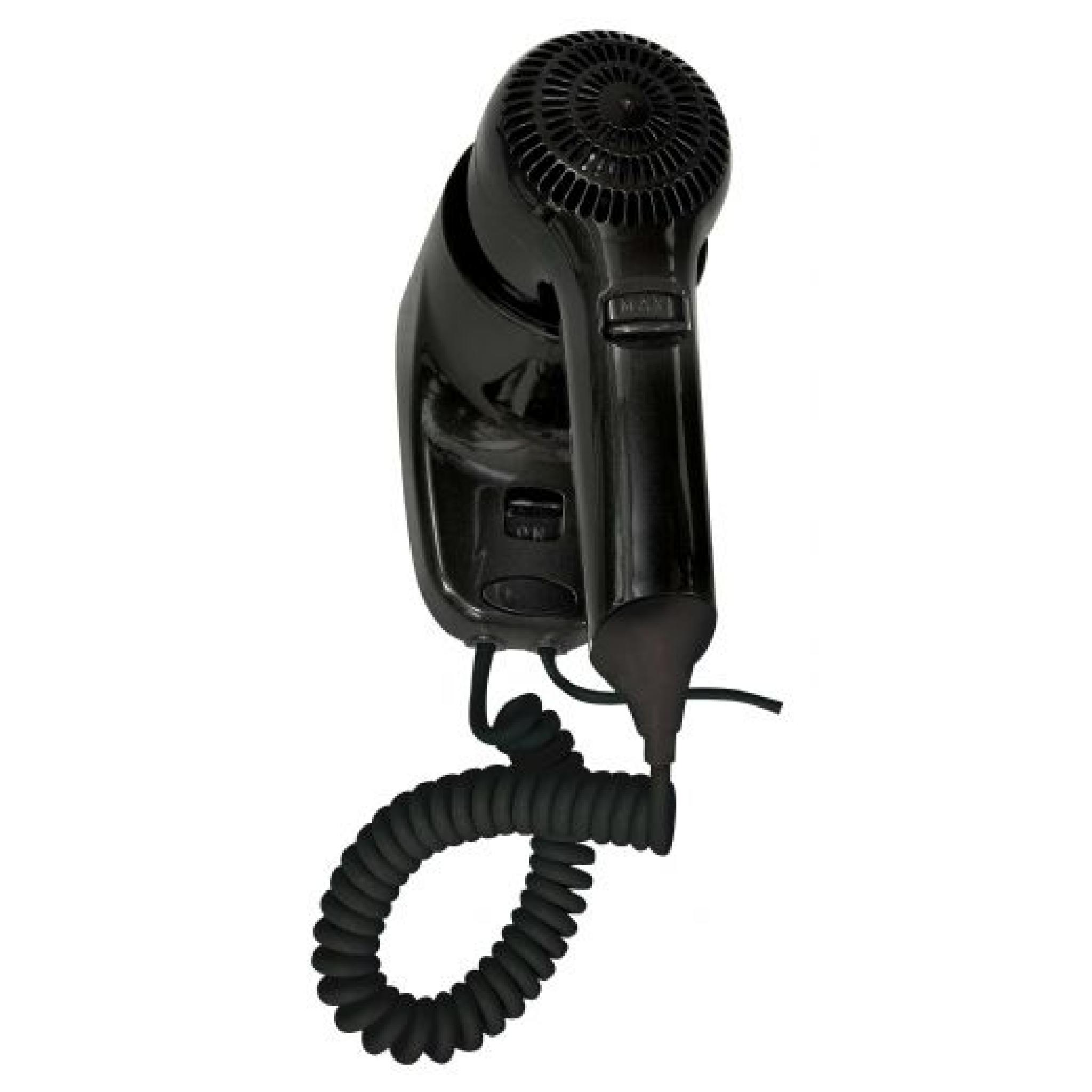 Hotel Line hair dryer 2 speed with wall support black