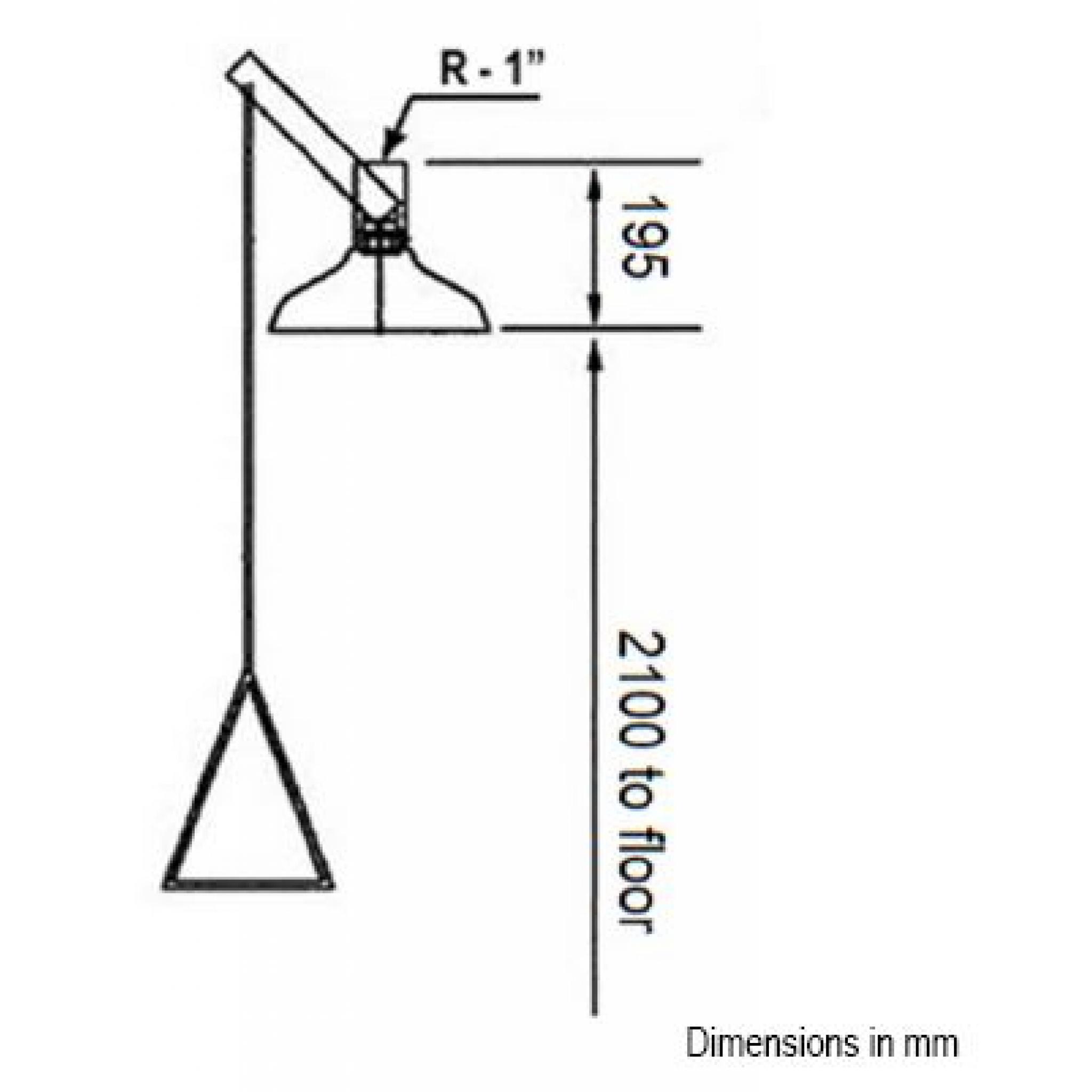 Emergency shower with pull rod operation
